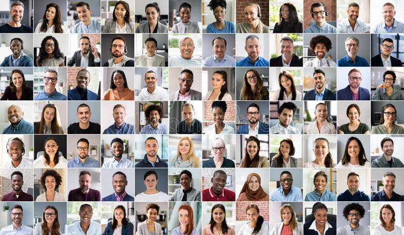 Diverse People Face Collage Stock Photo - Image of crowd, isolate ...