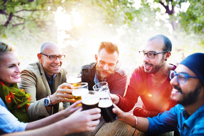 Diverse People Friends Hanging Out Drinking Concept Stock Image - Image ...