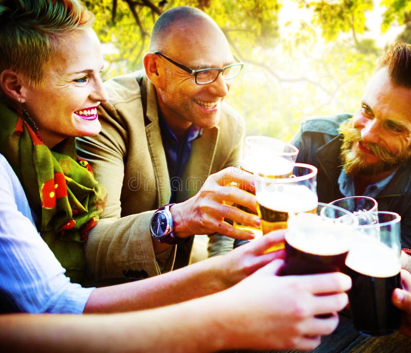 Diverse People Friends Hanging Out Drinking Concept Stock Image - Image ...