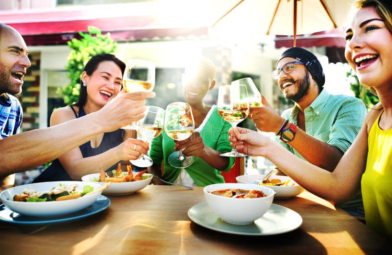 Diverse People Friends Hanging Out Drinking Concept Stock Photo - Image ...