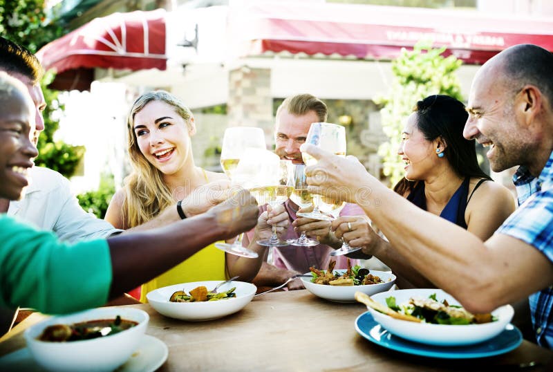 Diverse People Friends Hanging Out Drinking Concept Stock Image - Image ...