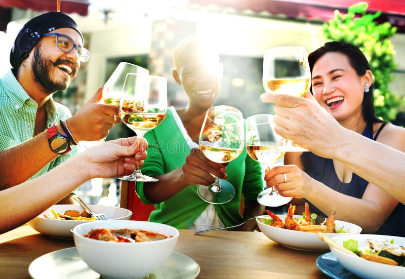 Diverse People Friends Hanging Out Drinking Concept Stock Photo - Image ...