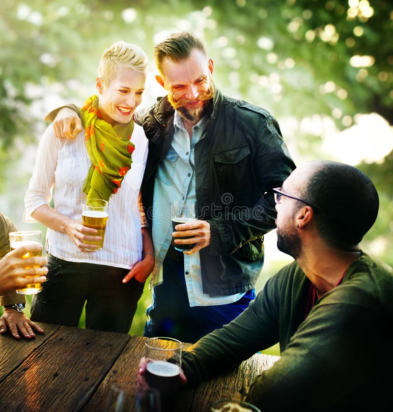 Diverse People Friends Hanging Out Drinking Concept Stock Image - Image ...