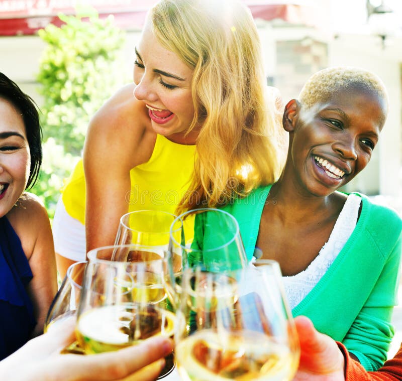 Diverse People Friends Hanging Out Drinking Concept Stock Image - Image ...