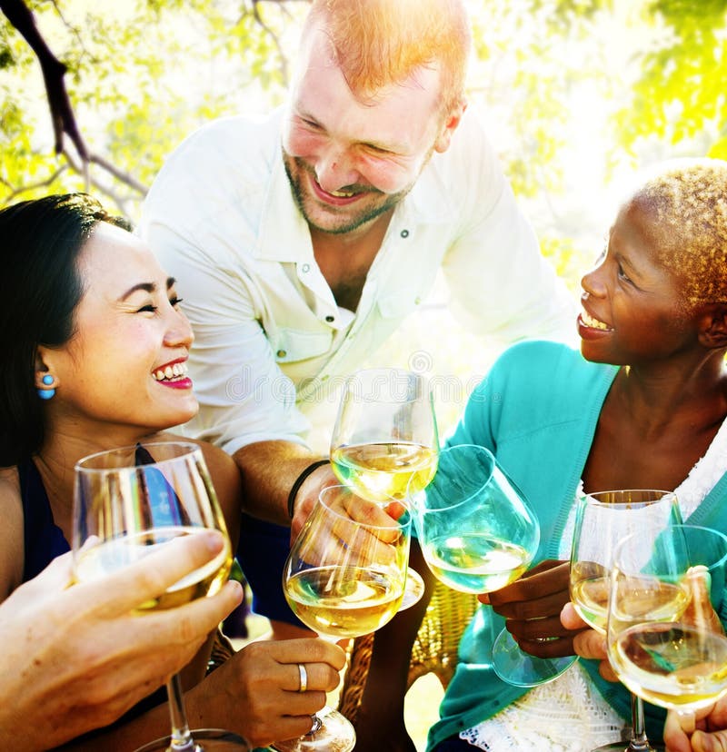 Diverse People Friends Hanging Out Drinking Concept Stock Image - Image ...