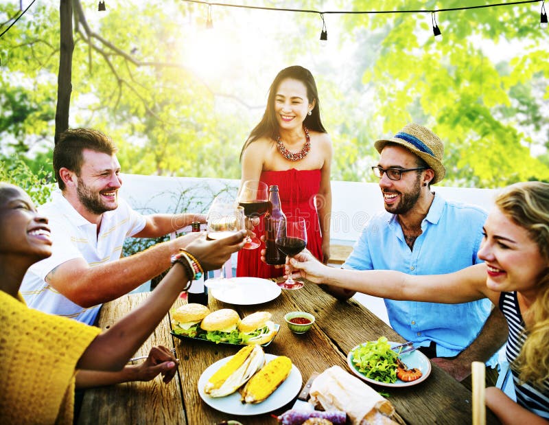 Diverse People Friends Hanging Out Drinking Concept Stock Photo - Image ...