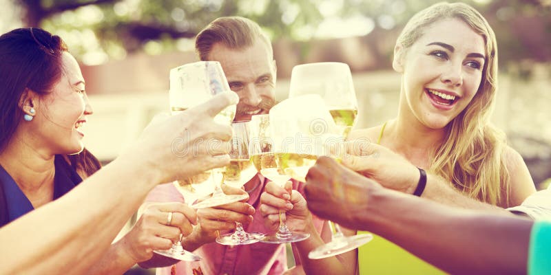 Diverse People Friends Hanging Out Drinking Concept Stock Photo - Image ...