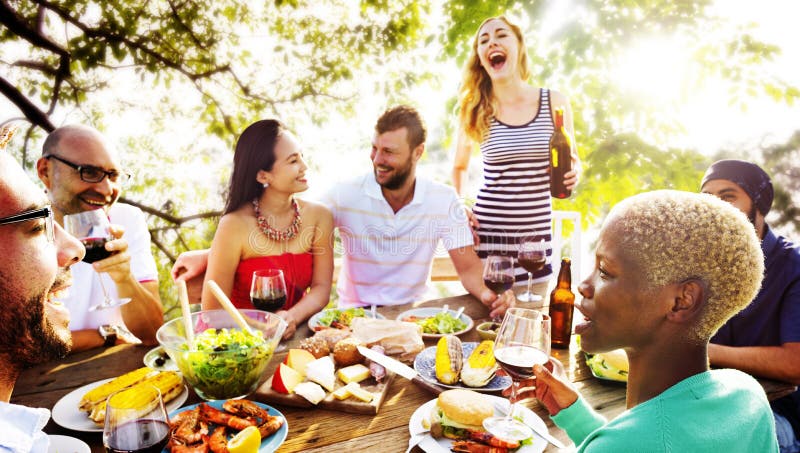 Diverse People Friends Hanging Out Party Concept Stock Image - Image of ...