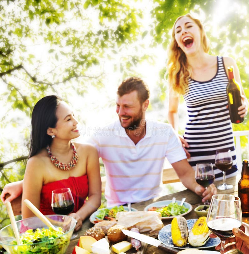 Diverse People Friends Hanging Out Party Concept Stock Image - Image of ...