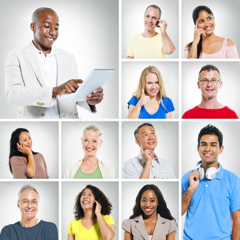 Diverse People with Global Communication Stock Image - Image of face ...