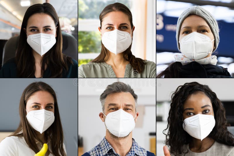 Diverse People Group Wearing FFP2 Face Mask Stock Photo - Image of male ...