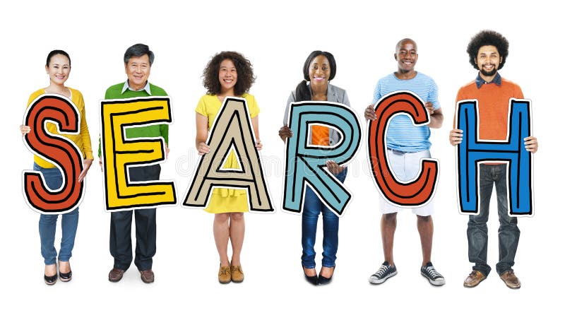 Text Search Formed with Computer Keyboard Keys on White Background ...