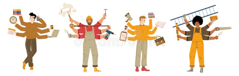 Handyman Holding Multiple Tools Stock Illustrations – 17 Handyman ...