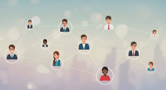 Diverse People Network Connected Online Digital Global Communication ...