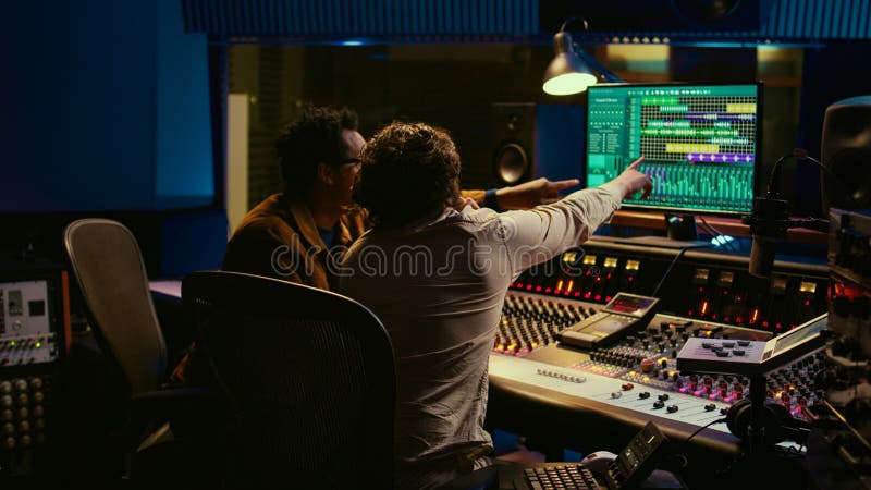 Diverse People Processing and Mixing Sounds on Audio Console Stock ...