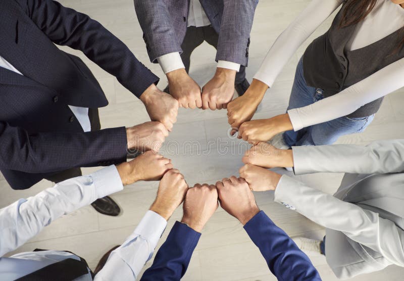 Diverse People Putting Hands in Common Circle Together for Showing Help ...