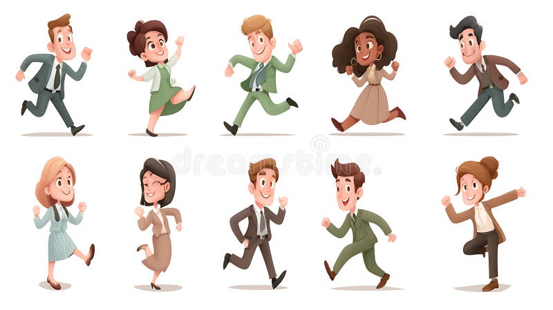 Diverse People Running in Retro Style Pixel Art Illustration Stock ...