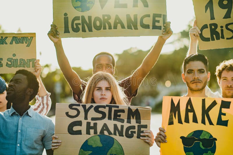 Diverse People Showing Ecological Banners Stock Image - Image of ...