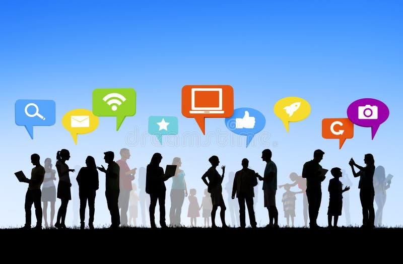 Diverse People with Social Media Communication Stock Photo - Image of ...