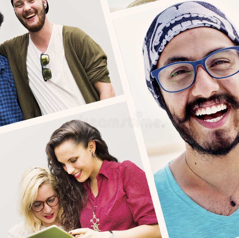 Diverse People Students Start Up Collage Concept Stock Photo - Image of ...