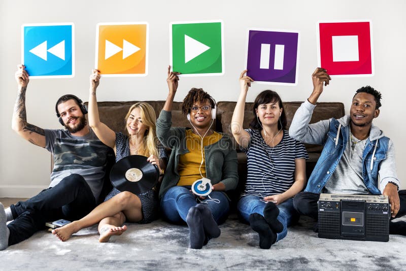 Diverse People Together Enjoying Music Stock Photo - Image of icon ...