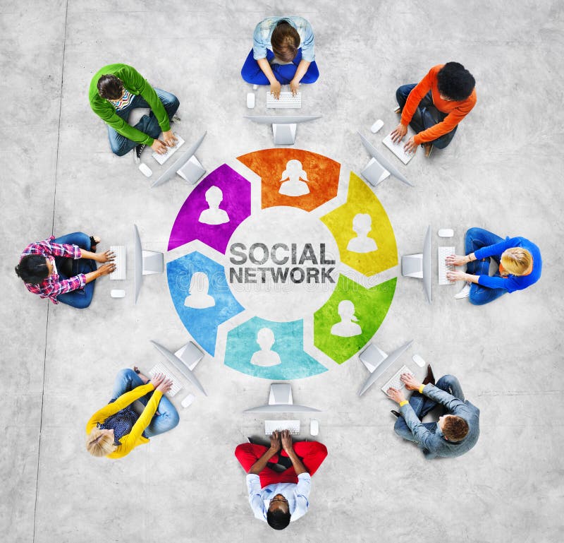 Diverse People Using Computers Social Network Concept Stock Image ...