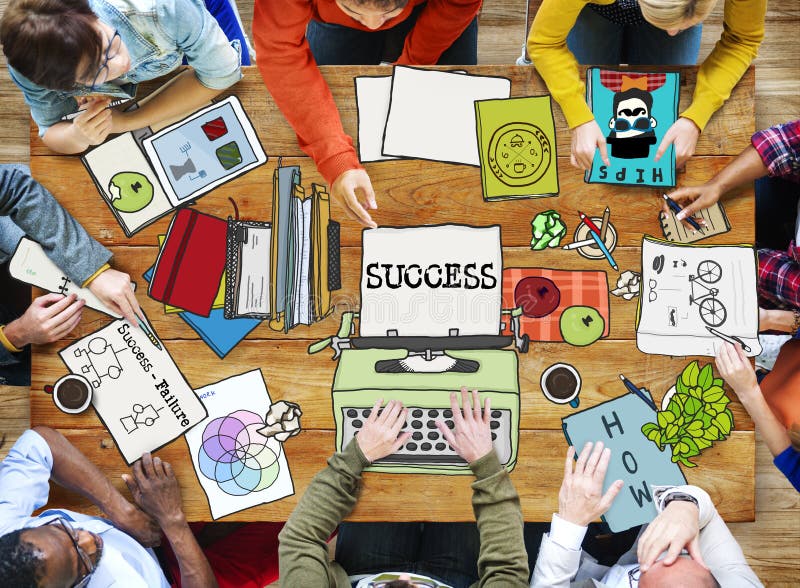 Diverse People Working Drawing and Illustration Stock Photo - Image of ...