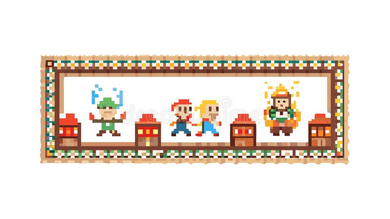 Pixel Art Game Characters Border Stock Illustrations – 9 Pixel Art Game ...