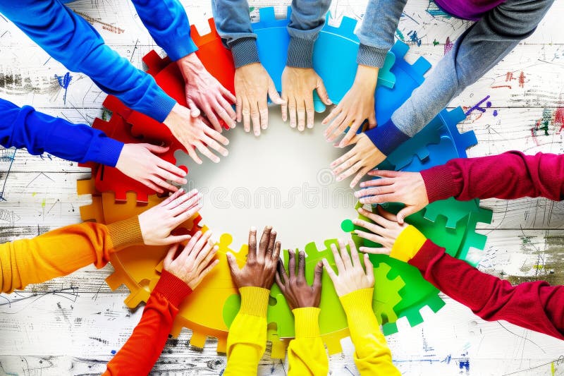 Diverse Professionals in Animated Discussion Around Circular Table with ...