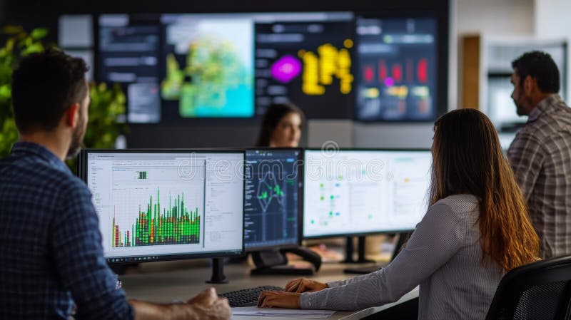 Diverse Professionals Collaborating in Modern Office Environment Stock Image - Image of planning ...