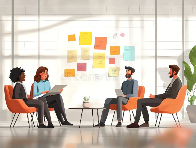 Diverse Professionals Collaborating in a Modern Office Environment ...