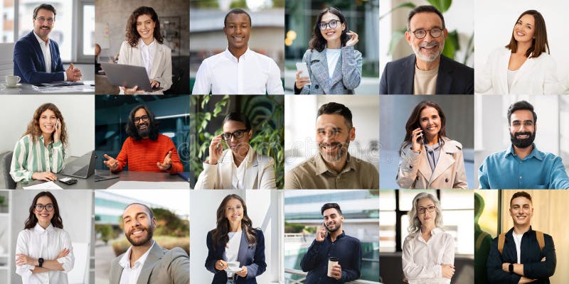 Diverse Professionals Engaged in Various Activities, Collage Stock ...