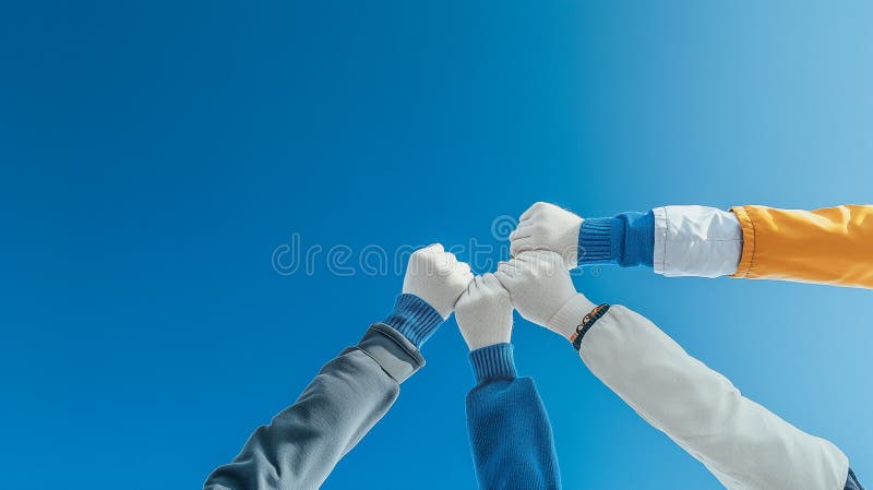 Diverse Professionals Join Hands in Unity Symbolizing Teamwork and ...