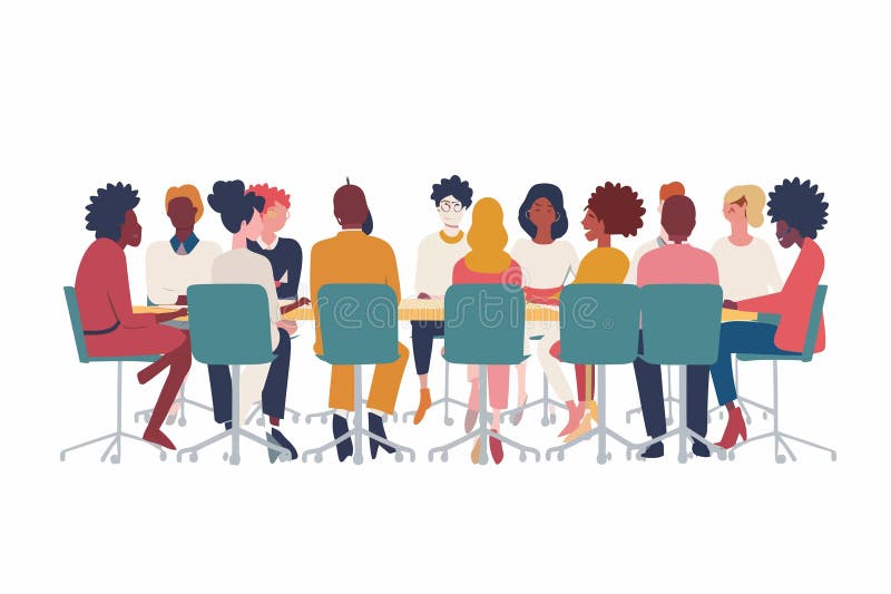 Diverse Professionals in a Meeting Isolated Vector Style Stock Vector ...