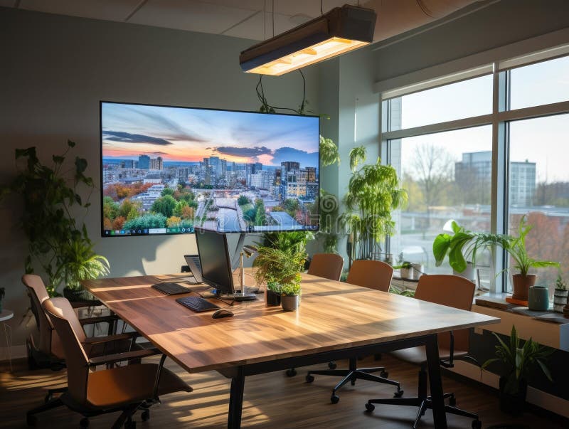 Diverse Professionals Video Conference on Shared Screen Stock ...