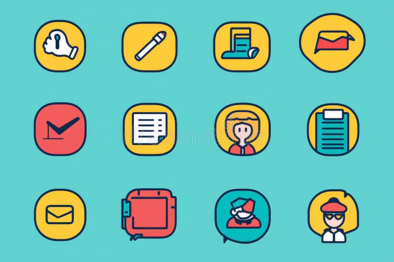 Diverse Professions Icon Set Stock Illustration - Illustration of ...