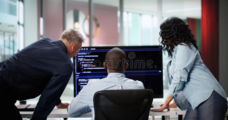 Diverse Programmer Team Efficiently Coding Agile Projects Stock Image ...