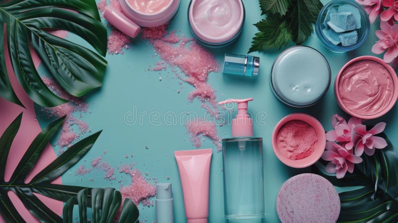 Diverse Range of Cosmetics on Table Stock Photo - Image of arrangement ...