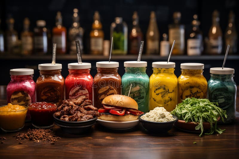 A Diverse Range of Sauces and Condiments. Generative by Ai Stock ...