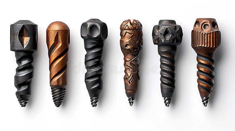 Diverse Range of Unique Concrete Drill Bits Stock Illustration ...