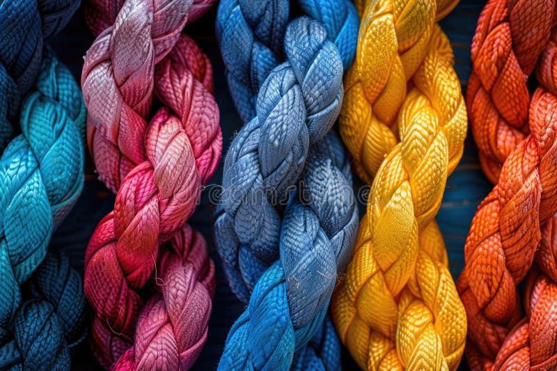 Diverse Ropes Connected Together As Symbol for Cooperation and Working ...