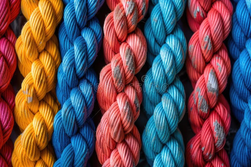 Diverse Ropes Connected Together As Symbol for Cooperation and Working ...