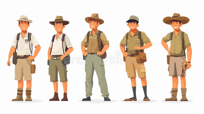 Diverse Safari Outfit Characters Illustration for Creative Projects ...