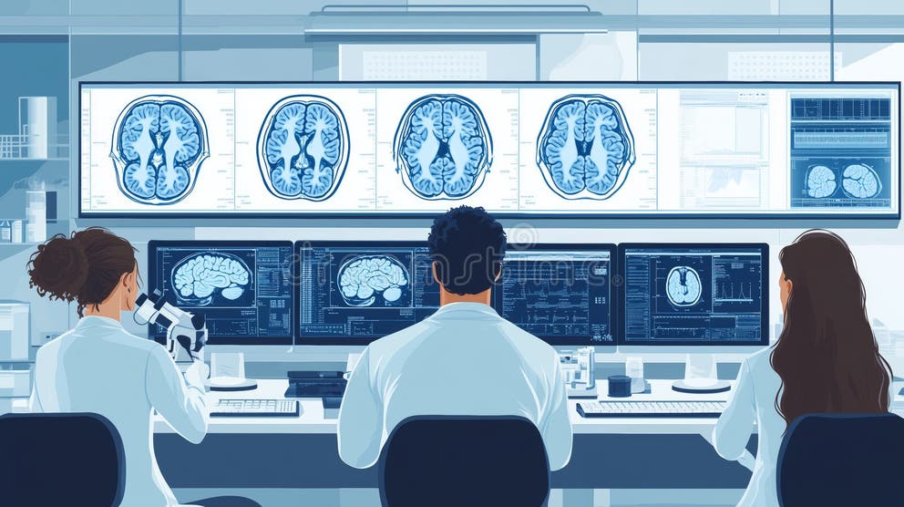 Diverse Scientists Collaborate on Brain Research in Modern Laboratory ...