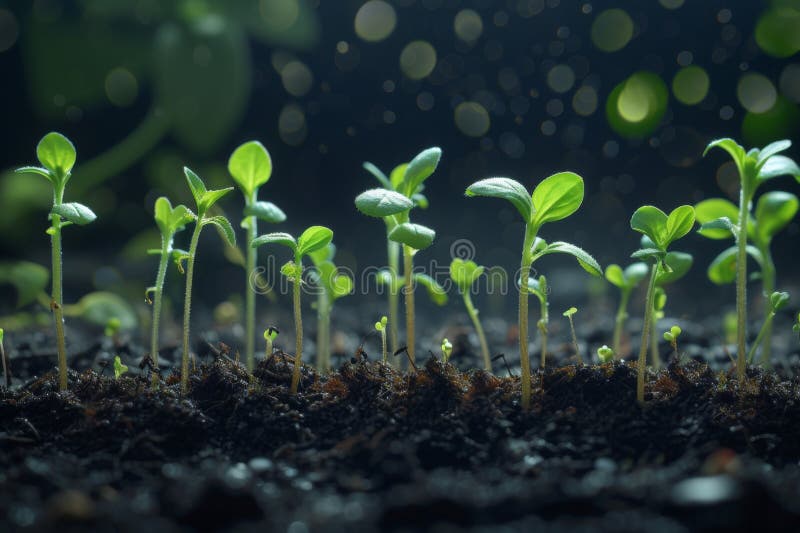 Diverse Seedlings in Hyper Realism Stock Illustration - Illustration of ...