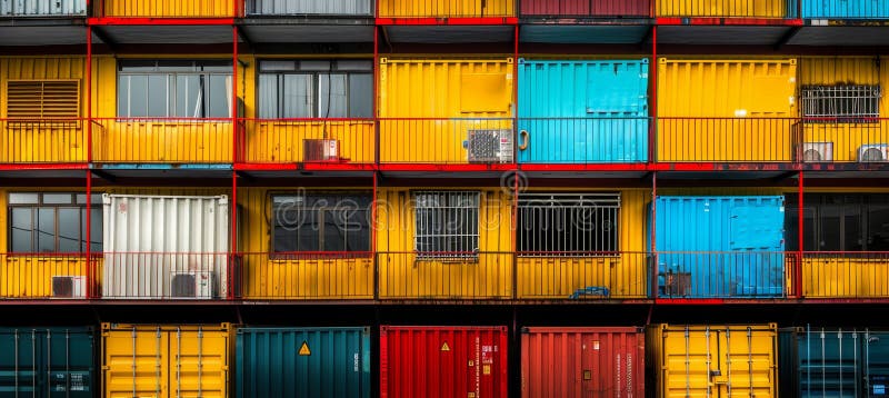 Diverse Selection of Cargo Containers Displaying Varied Colors for ...