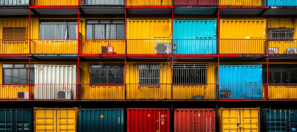 Diverse Selection of Cargo Containers Displaying Varied Colors for ...