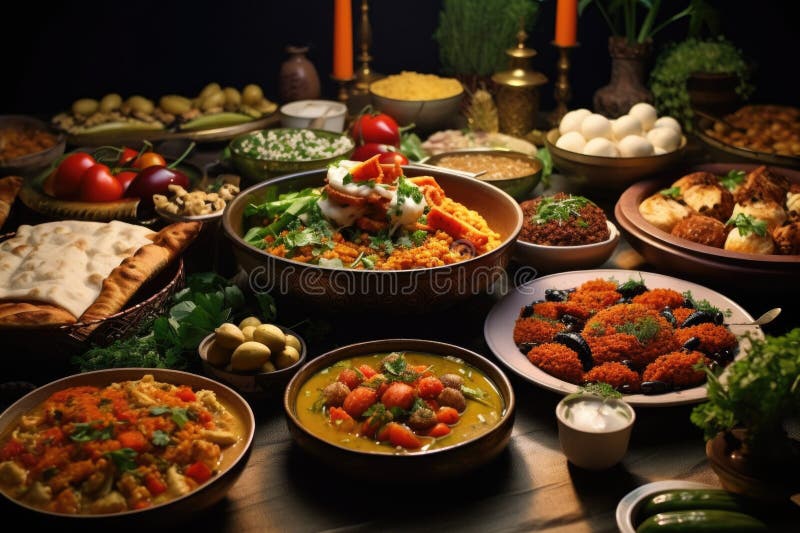 A Diverse Selection of Food Items on a Table, Suitable for Food Blogs ...