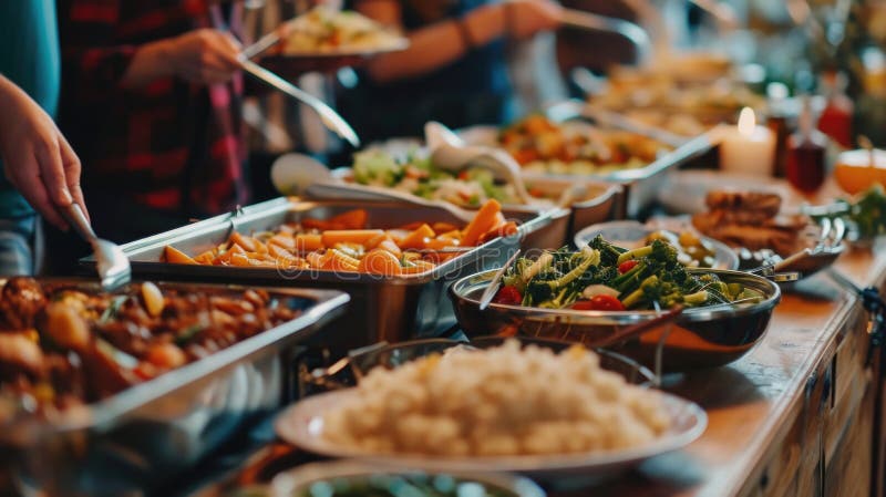 A Diverse Selection of Food Options Displayed on a Buffet Table. Ideal ...