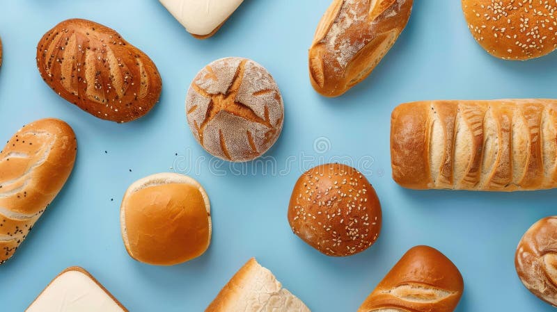 A Diverse Selection of Fresh Bread Arranged Nicely in a Frame ...